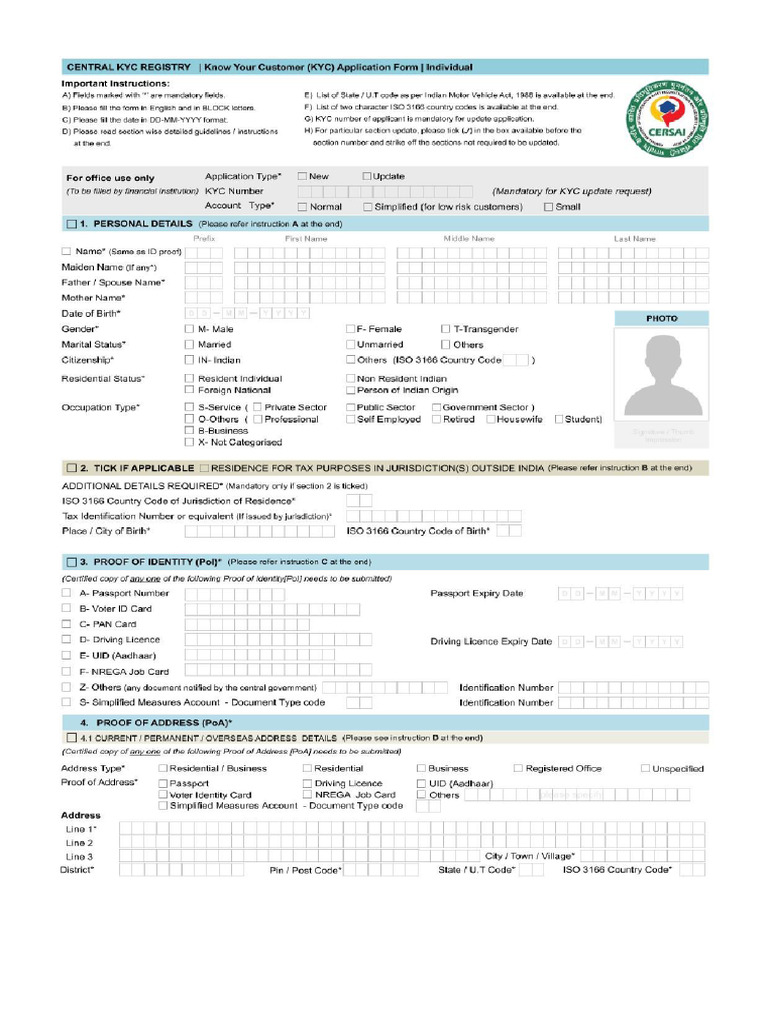 CKYC Aplication | PDF