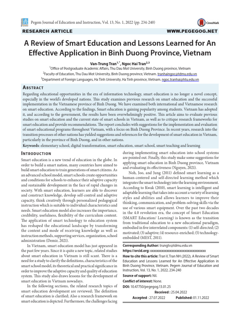 234-240 25.++Tran+et+al.+,+ID+1980 | PDF | Learning | Teachers