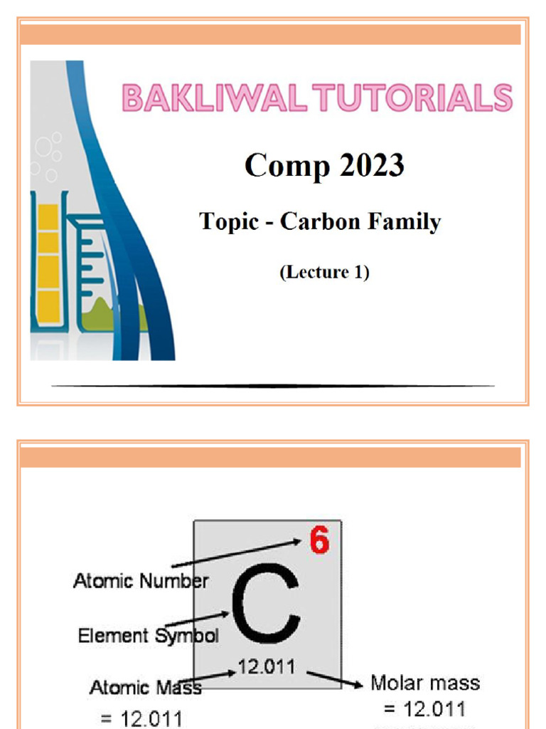 Carbon Family C1 Ma'Am Notes | PDF