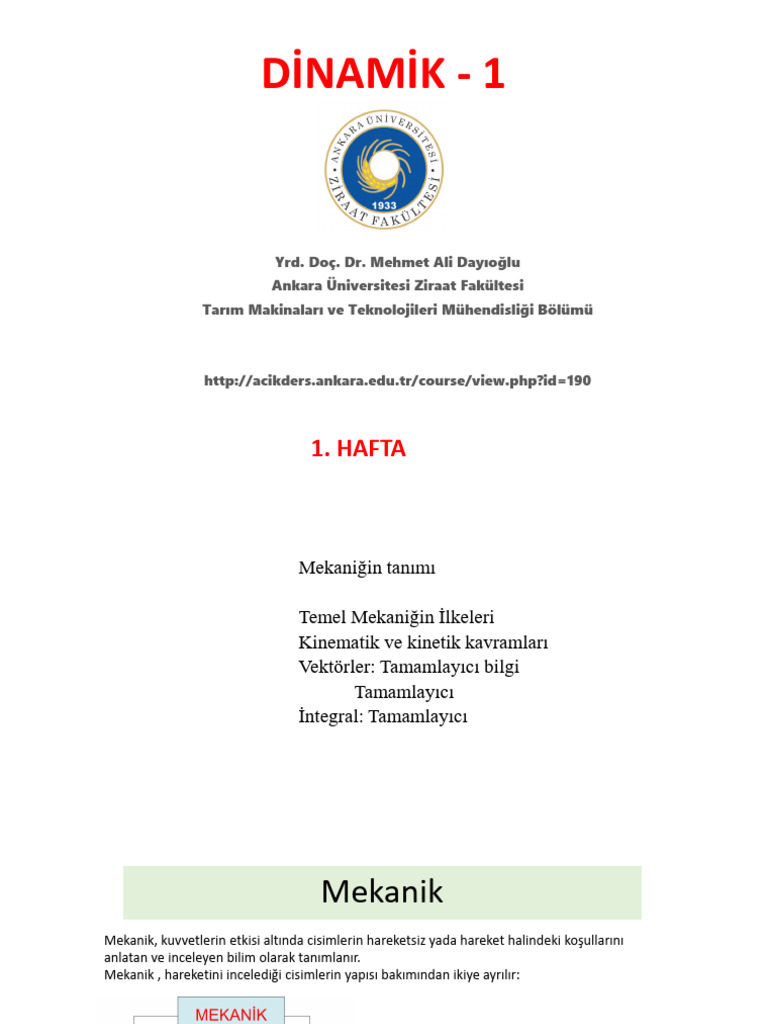Di̇nami̇k 1 | PDF