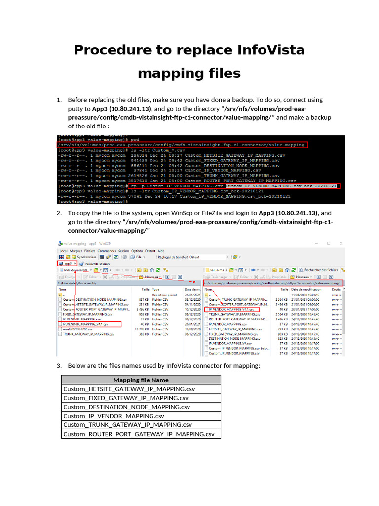 Procedure To Replace InfoVista Mapping Files | PDF