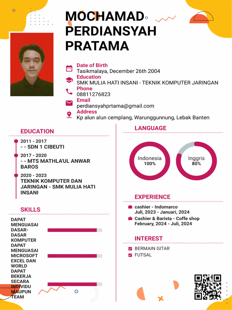 CV Lamaran Kerja Mochamad Perdiansyah Pratama | PDF