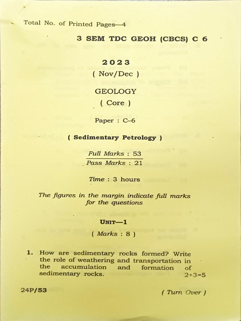 3 Sem TDC Geoh (CBCS) C 6 | PDF