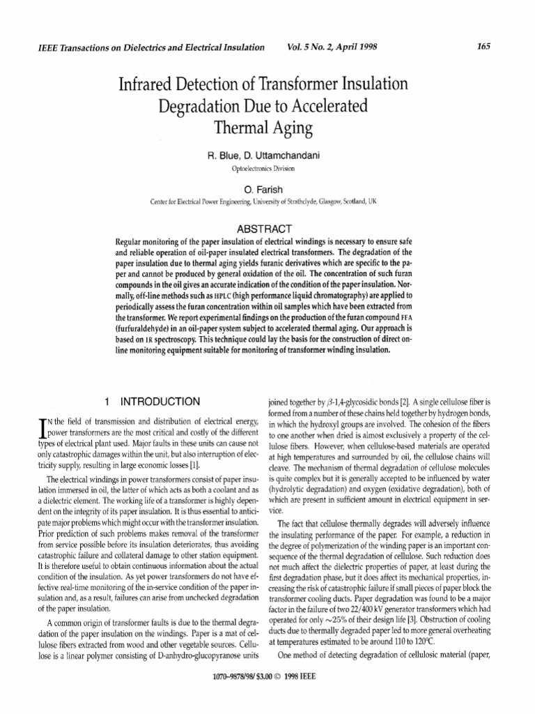 Infrared Detection of Transformer Insulation | PDF | Infrared ...