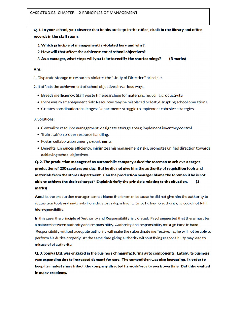 Principles of Management Cases | PDF