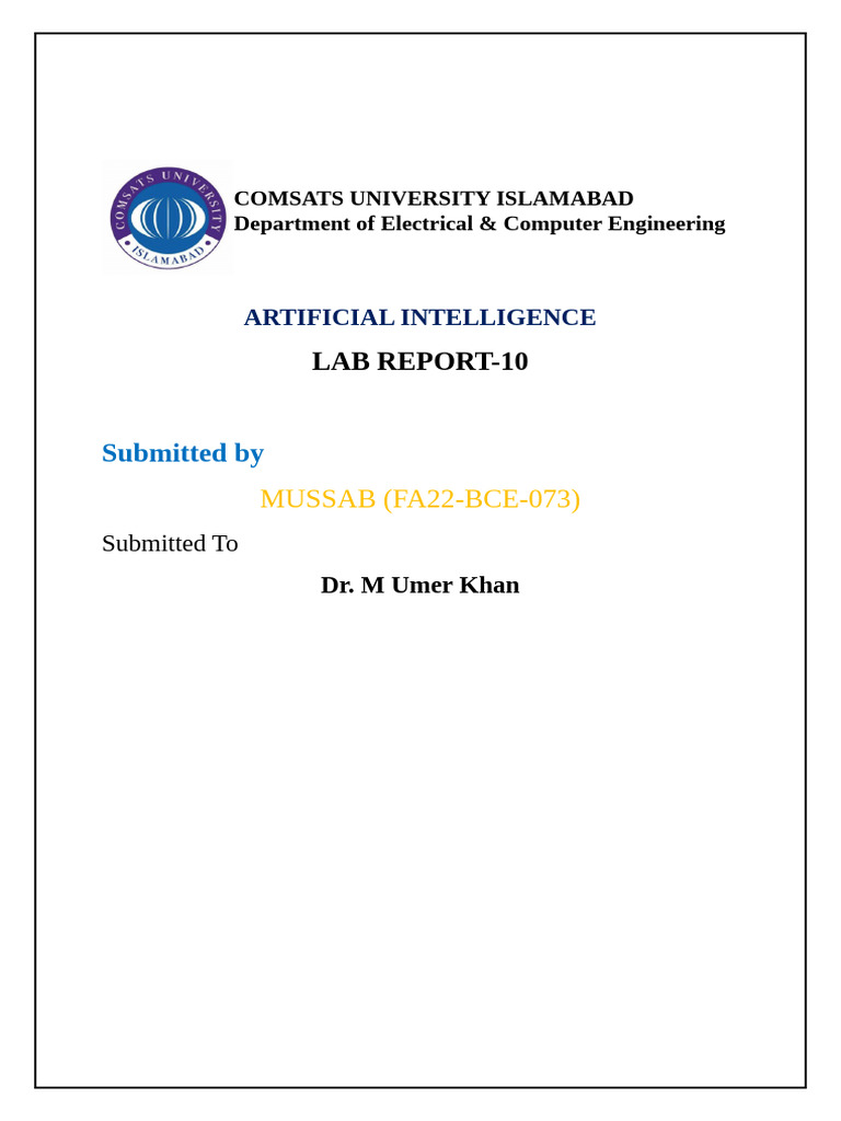 Lab 10 Ai Mussab (Fa22 Bce 073) | PDF | Regression Analysis | Linear Regression