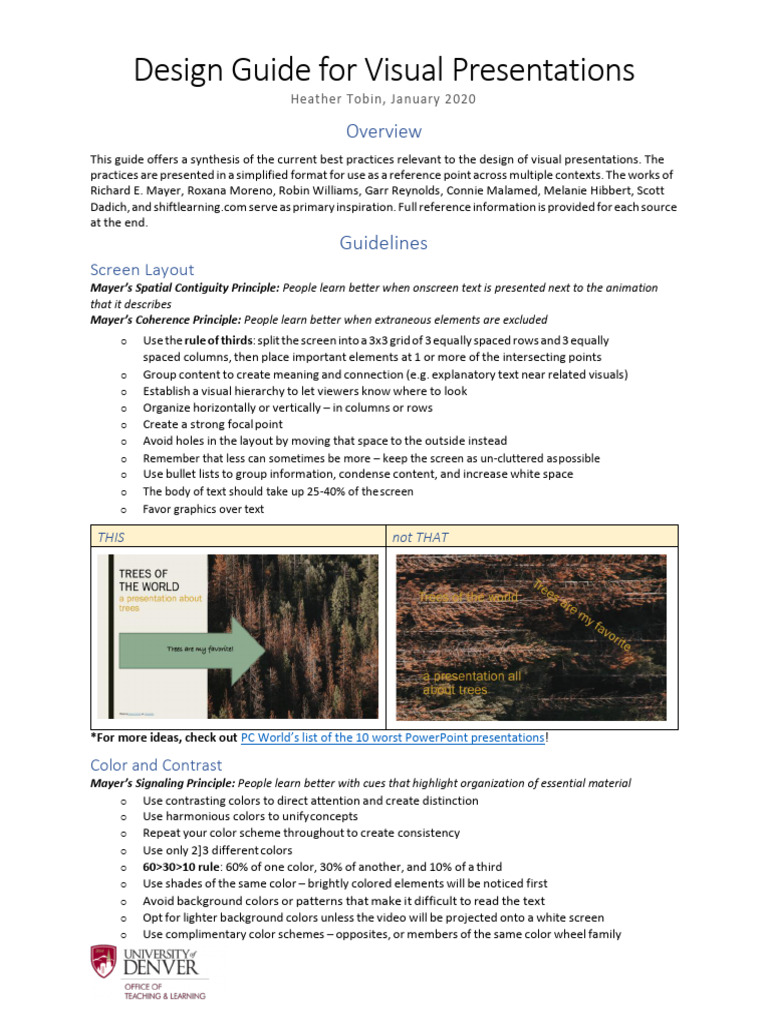 Design Guide For Visual Presentations 1 | PDF | Graphics | Multimedia