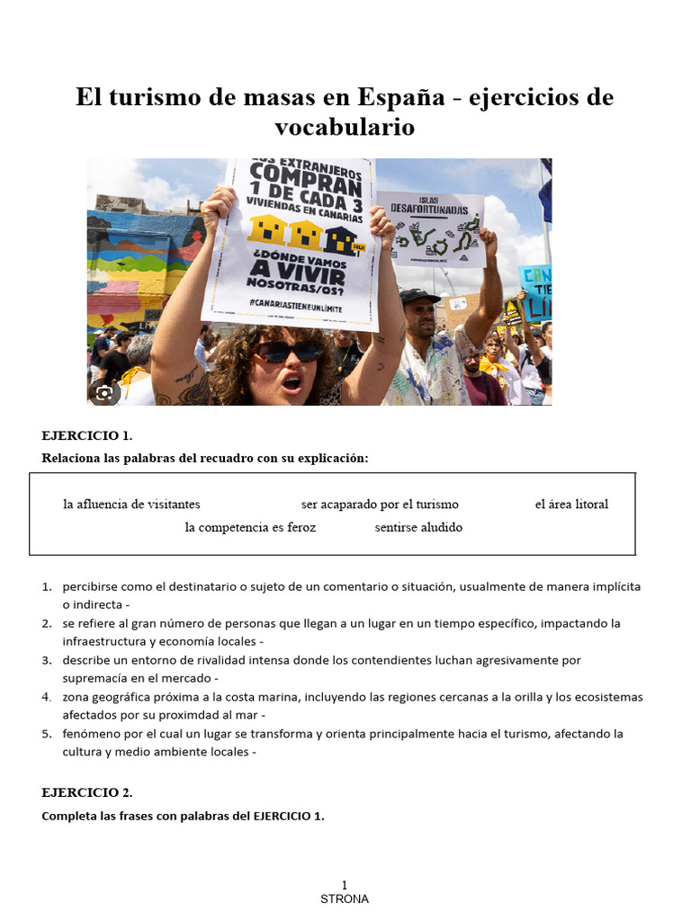 Spanish Vocabulary C1 | PDF | Turismo | Entorno natural