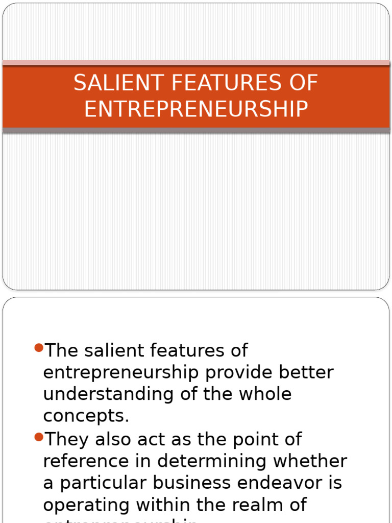 Salient Features of Entrep q3 w2 | PDF | Entrepreneurship | Economies