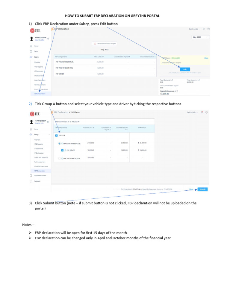 How To Submit FBP Declaration | PDF
