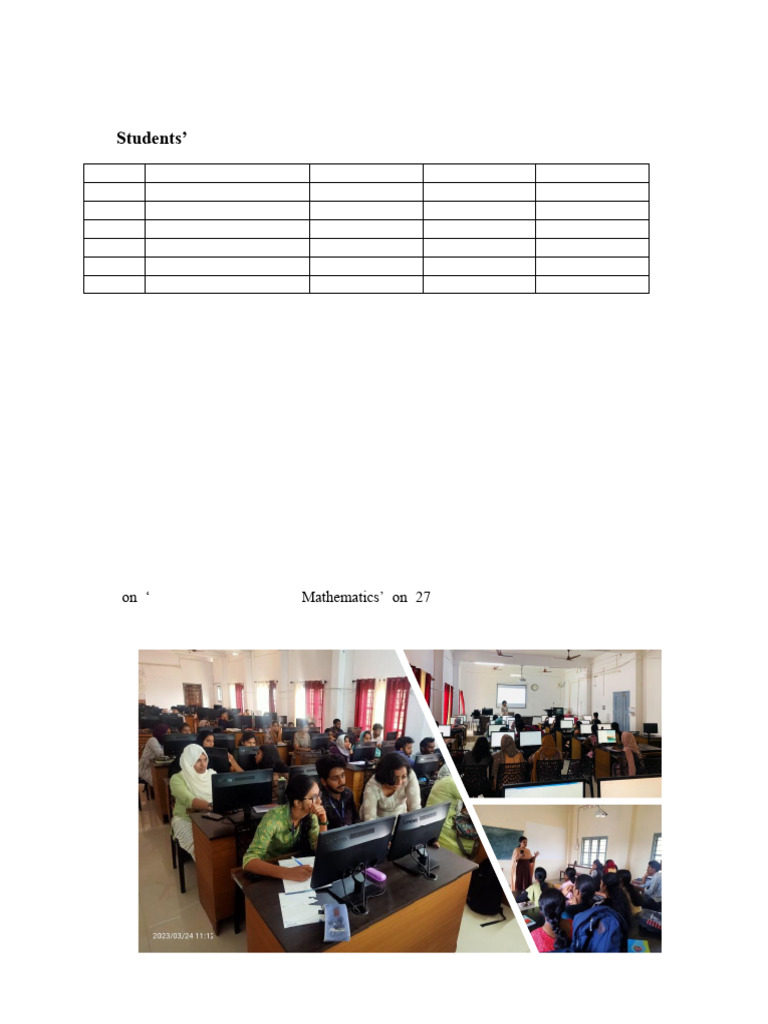 Math Report 2022 23 | PDF | Mathematics | Inquiry