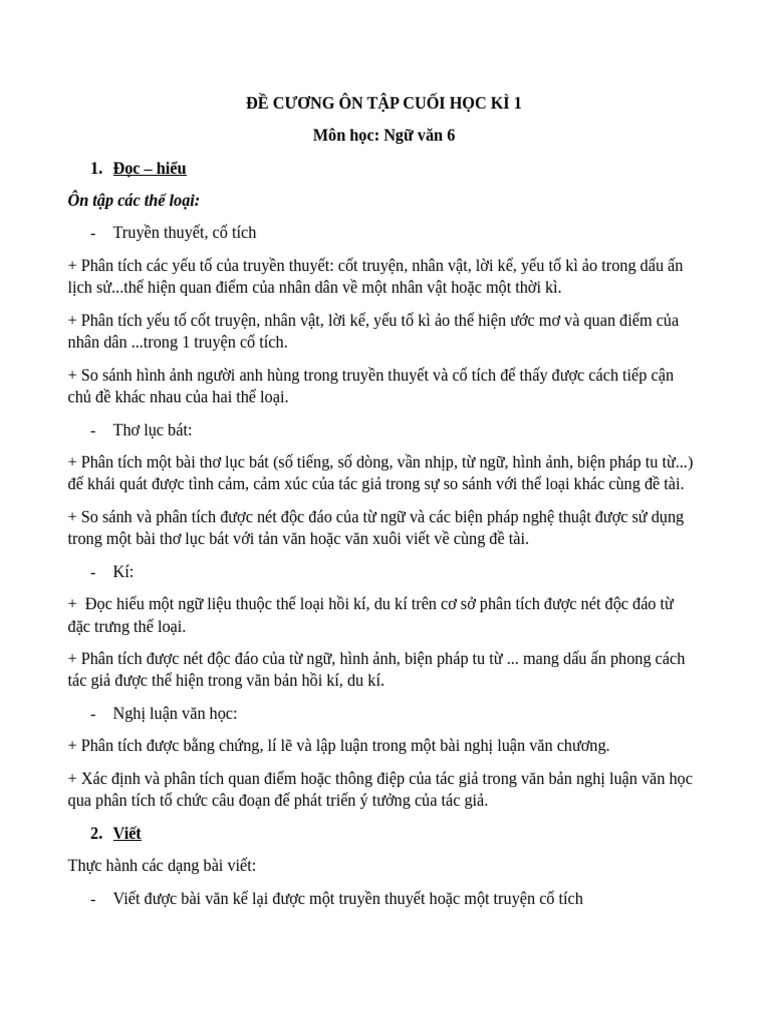 Đề Cương Ck1 Nv6 | PDF