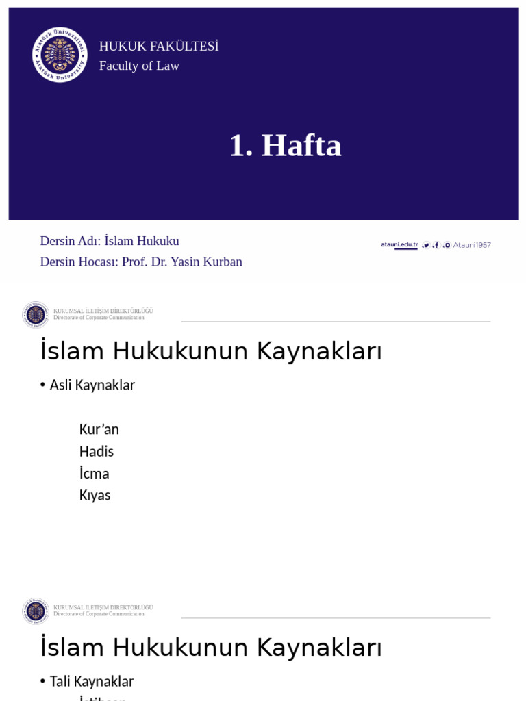 İslam Hukuku 1. Hafta | PDF