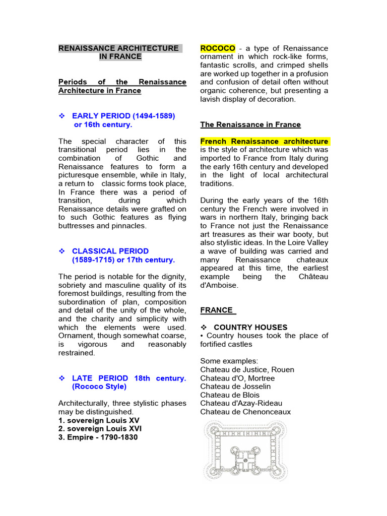 RENAISSANCE-FRENCH- | PDF | Palace Of Versailles