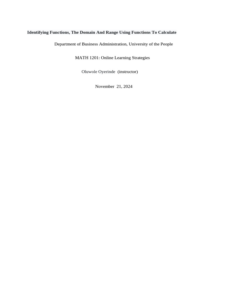 Identifying Functions, The Domain and Range Using Functions To ...
