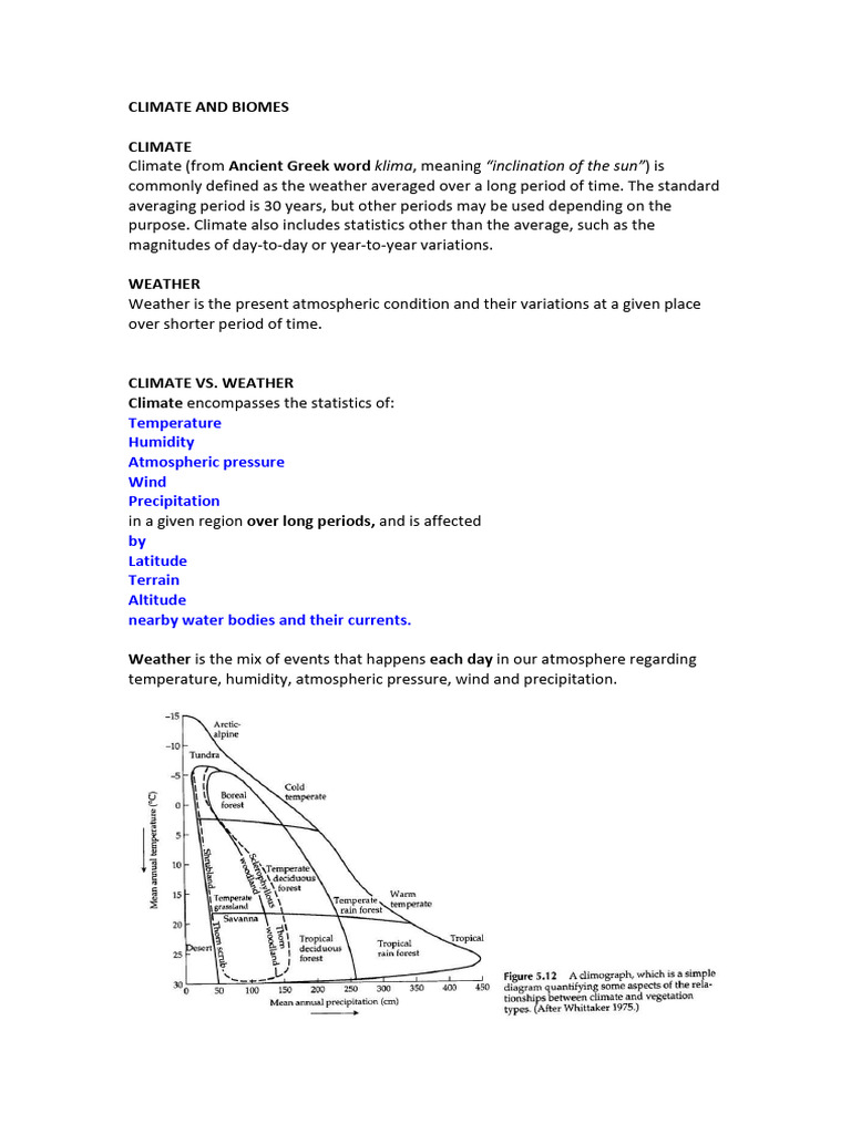 Climate and Biomes | PDF | Tropics | Rain