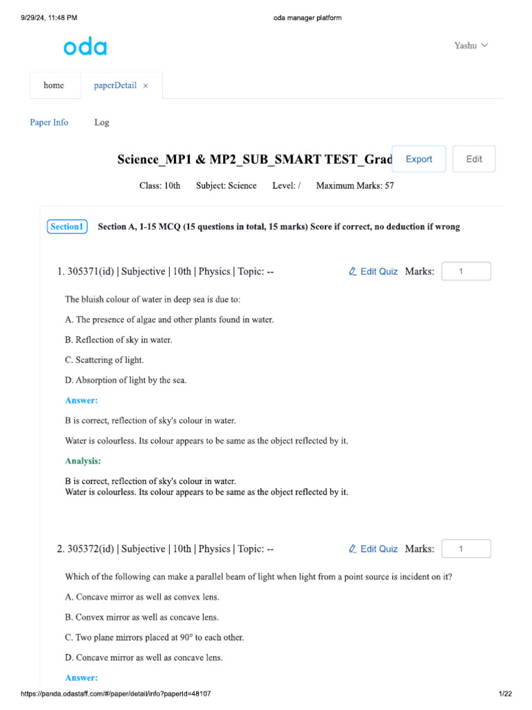 Science Mid Term Exam ? | PDF