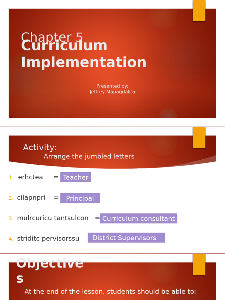 Chapter-5-Curriculum Implementation | PDF | Curriculum | Teachers