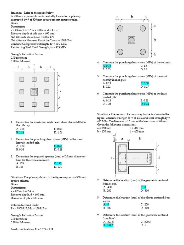 RCD 3 Problem Set | PDF | Strength Of Materials | Deep Foundation