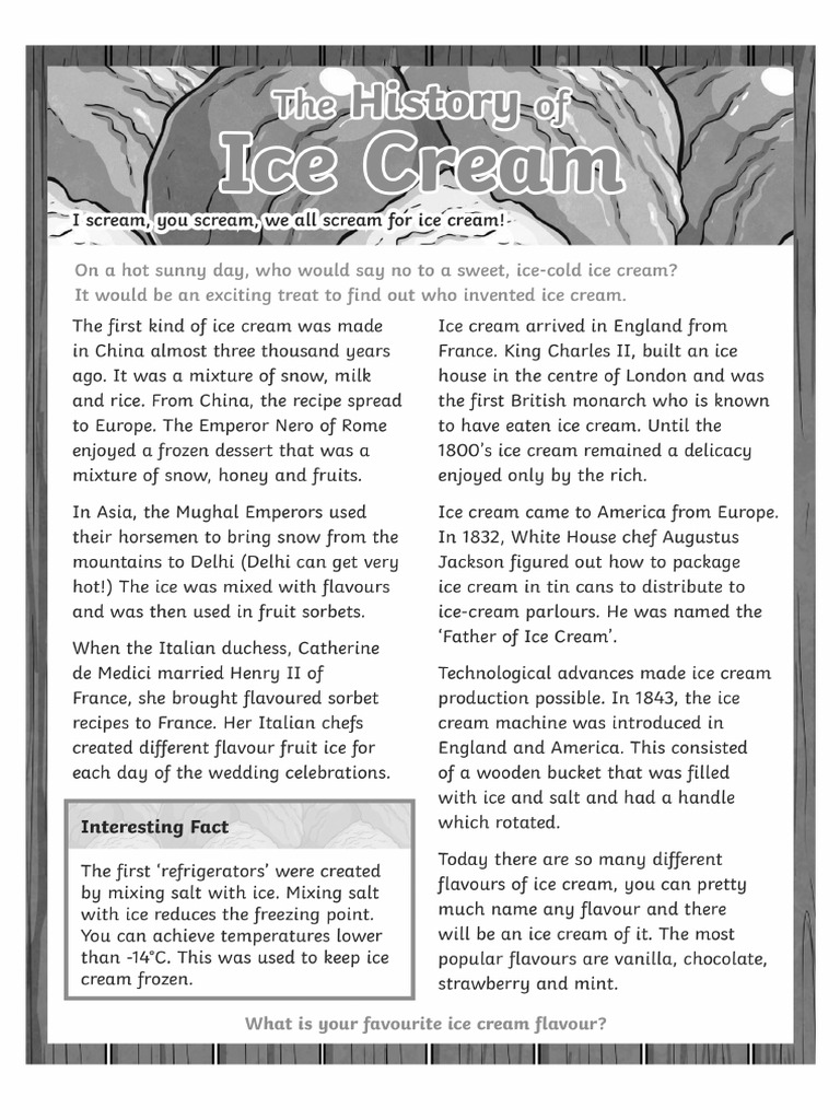 Grade 5 History of Icecream 1 | PDF
