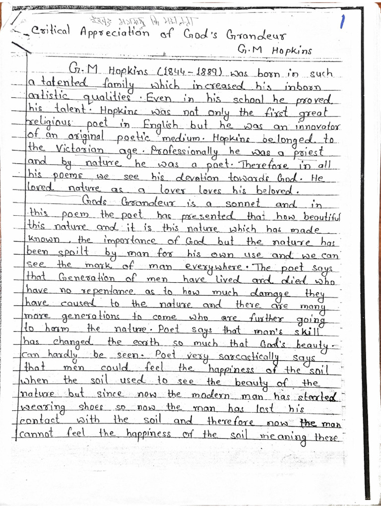 God's Grandeur | PDF