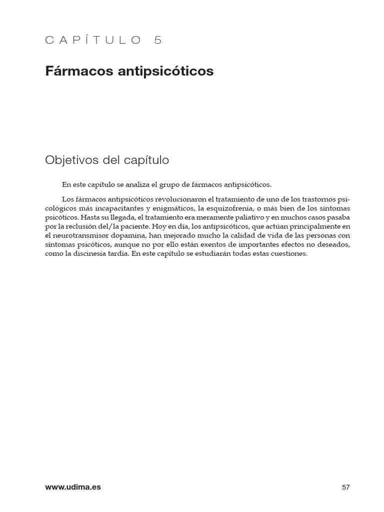 Capitulo 5 Libro Introduccion A La Psicofarmacologia | PDF | Antipsicótico | Esquizofrenia