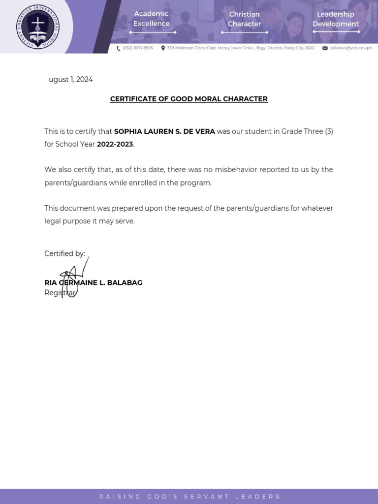 Vcis CGMC de Vera Sophia Lauren S. 2022-2023 | PDF