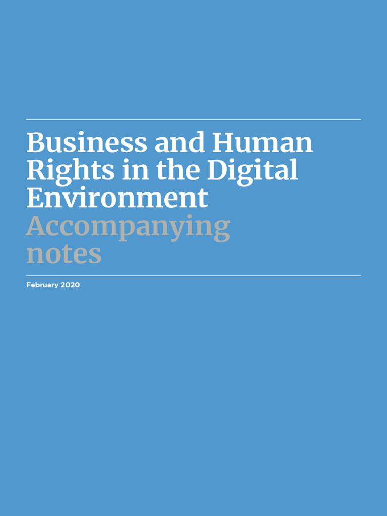 Business and Human Rights in The Digital Environment | PDF | Human ...