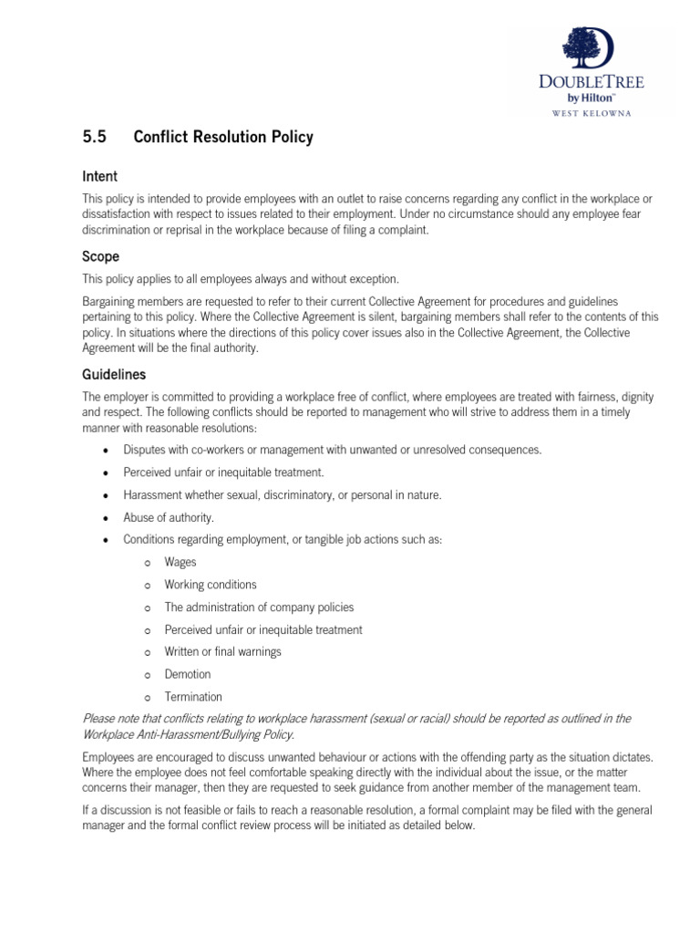 Conflict Resolution Policy HIWK Policy and Procedure Manual Section5 5 ...