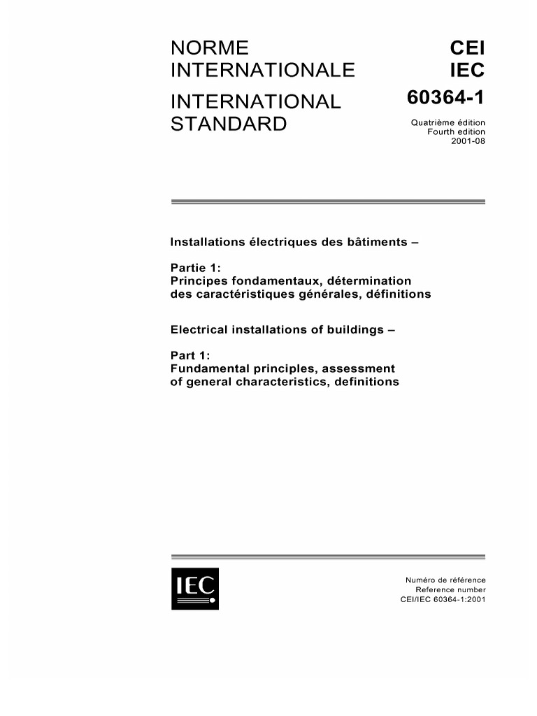 IEC 60364 1 Electrical Installations in Buildings PDF | PDF