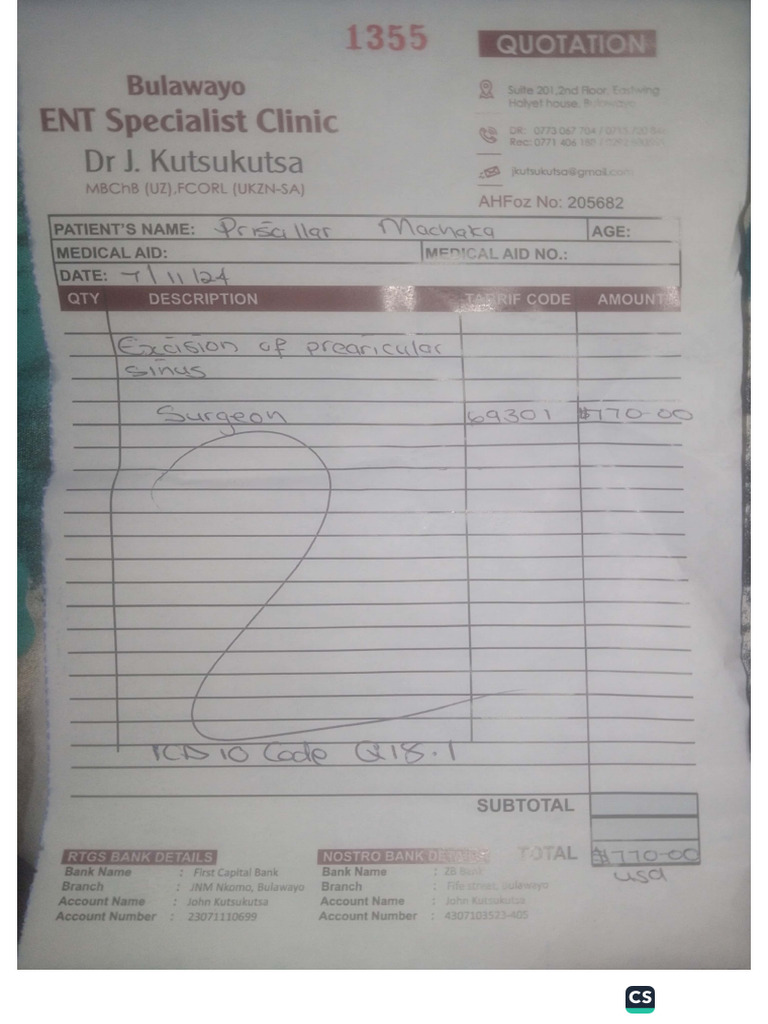 Quotation DR Kutsukutsa | PDF