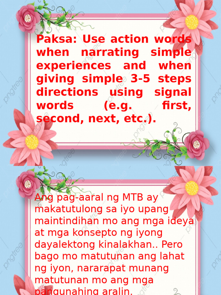 Q3 - MTB-MLE - MOD 3 - #Use Action Words When Narrating Simple | PDF