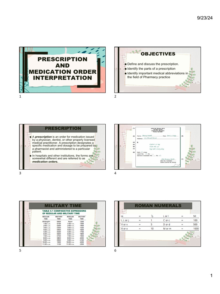 Prescription and Medication Order Guide | PDF | Medical Prescription ...