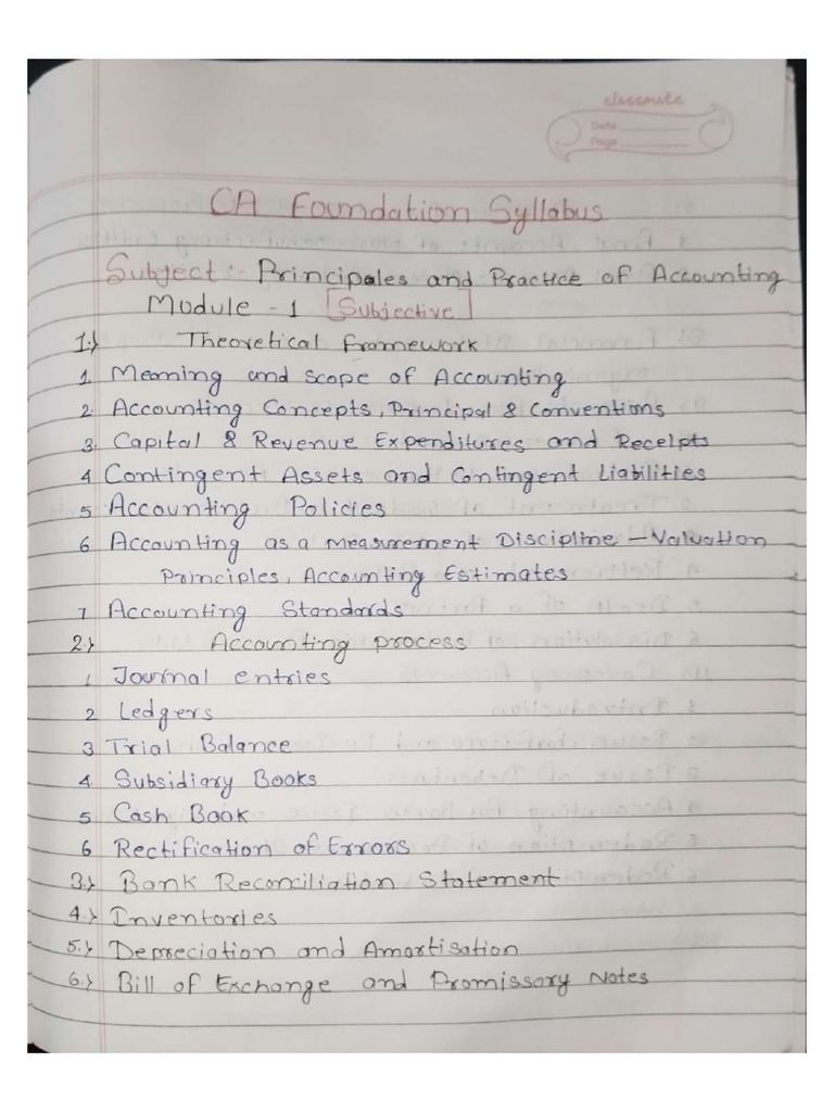 CA Foundation Syllabus | PDF