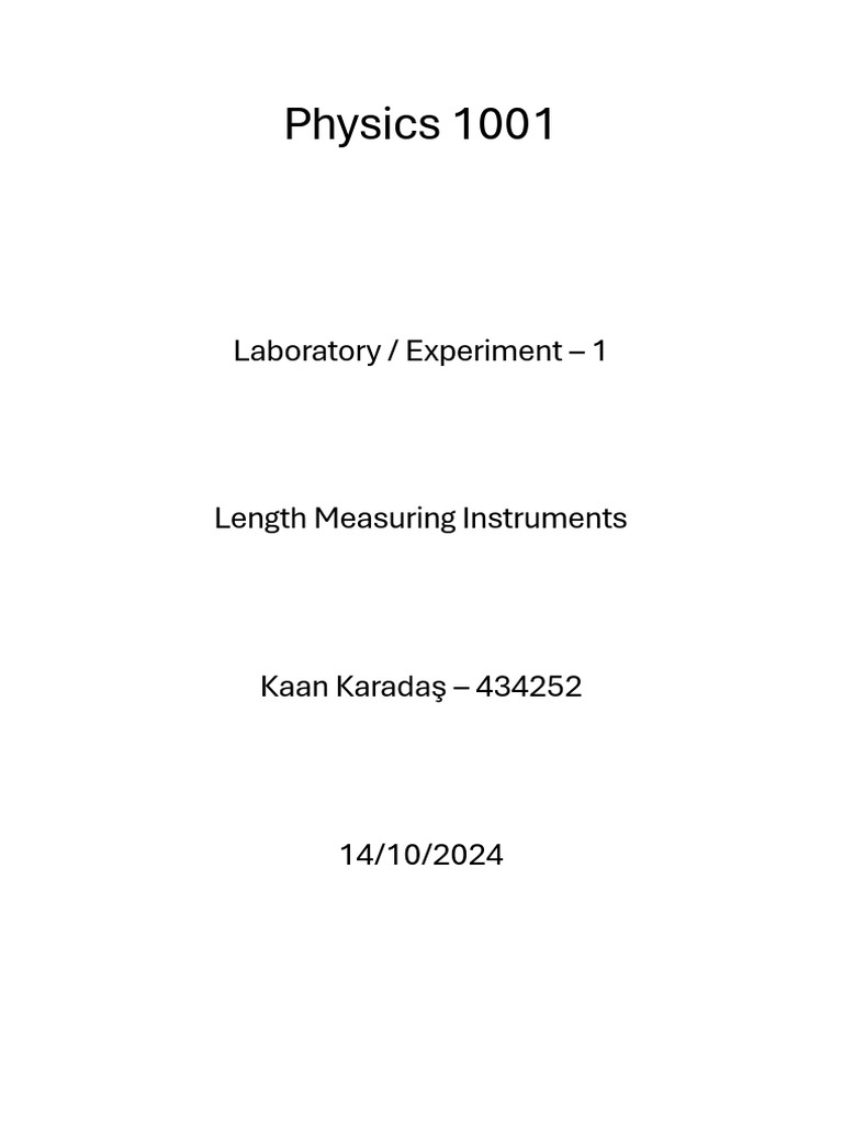 Lenght Measuring Instruments | PDF | Metrology