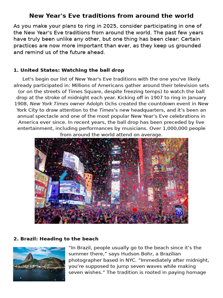 New Year celebrations around the world | PDF