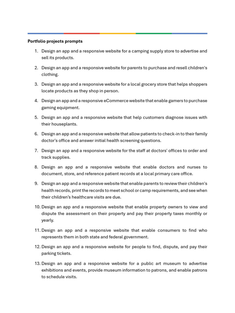 4. Portfolio projects prompts | PDF | Currency | Economies