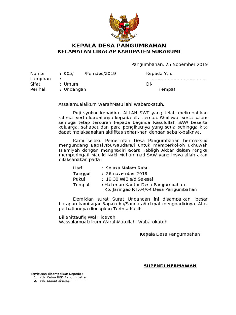 Undangan Tabligh Akbar Maulid Nabi | PDF