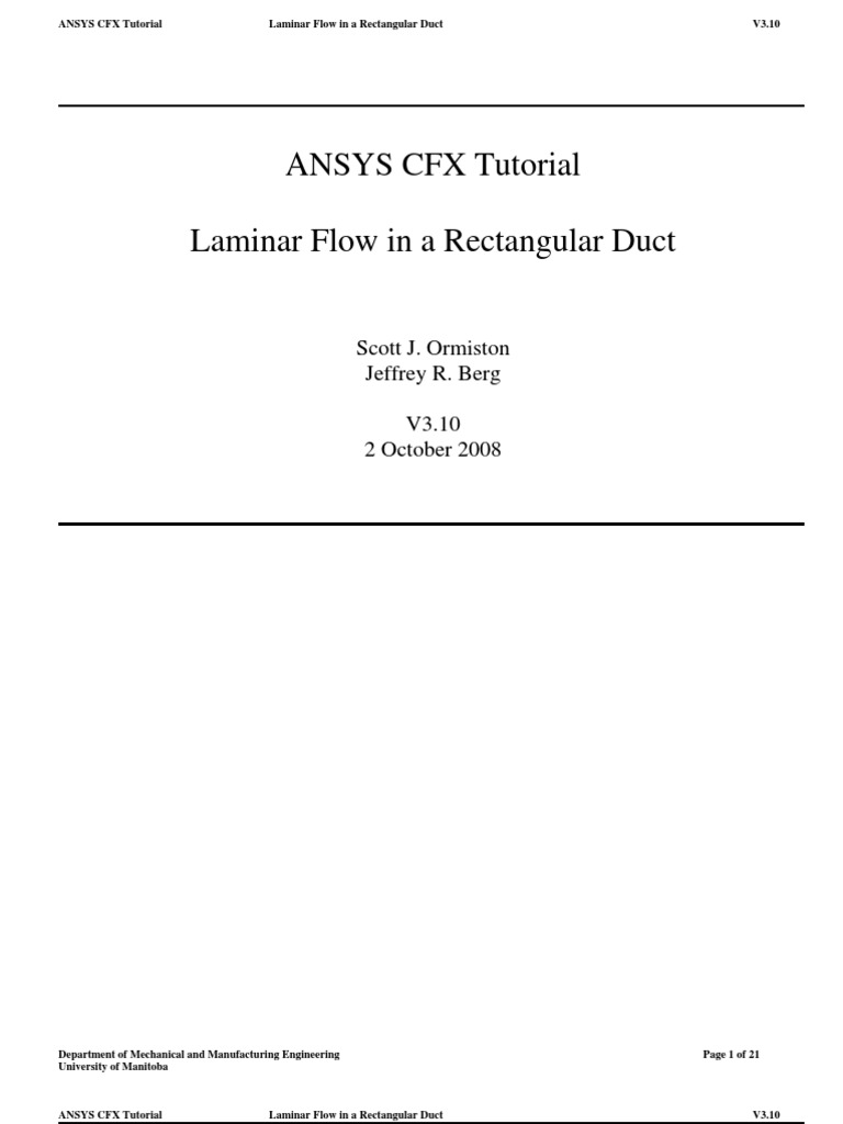Laminar Flow in A Rectangular Duct | PDF | Comma Separated Values ...