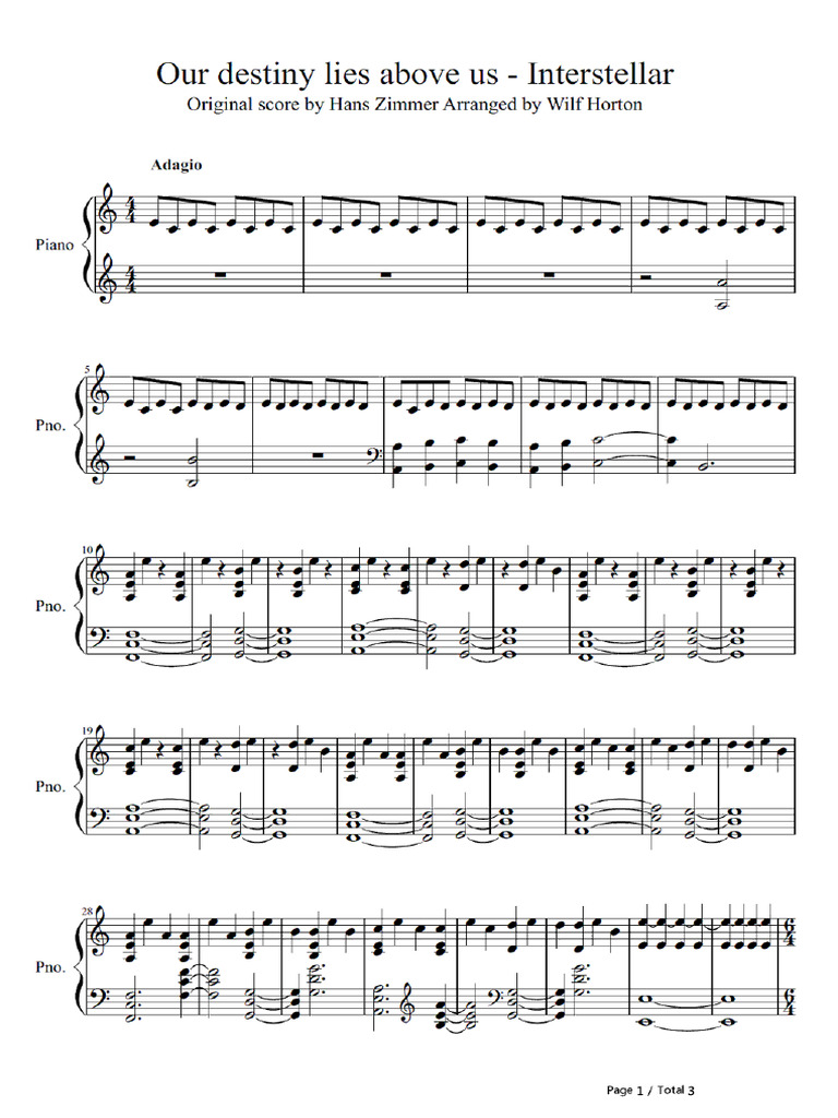Hans Zimmer - Our Destiny Lies Above Us | PDF
