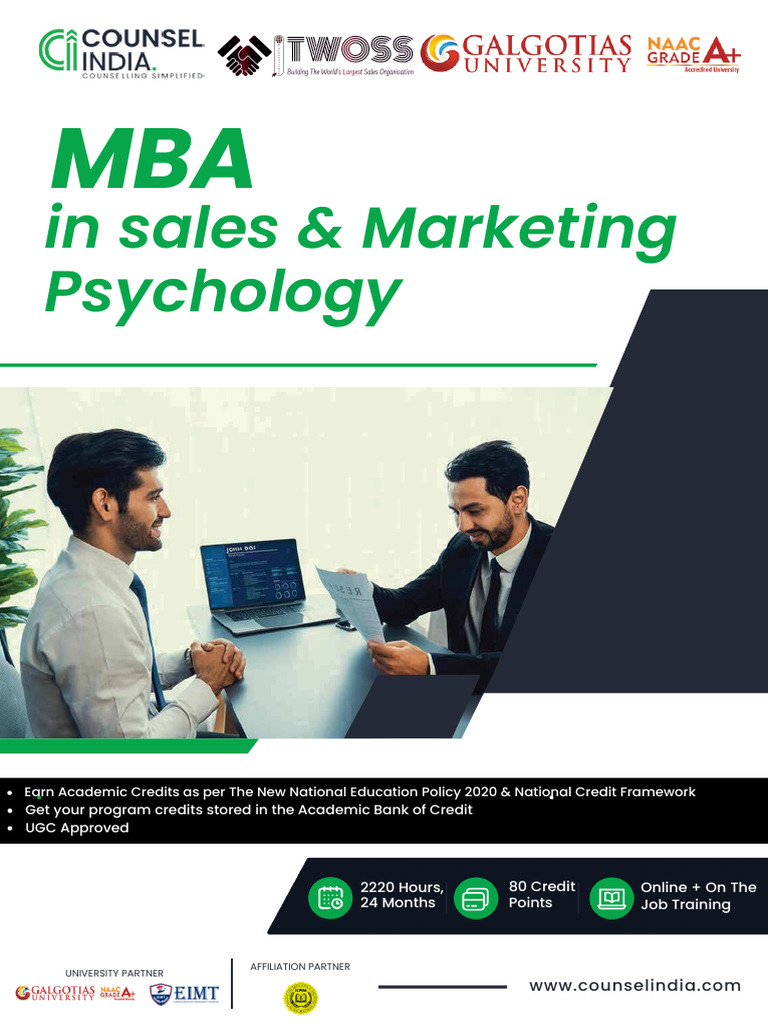 MBA in Sales & Marketing Psychology | PDF | Leadership | Psychology