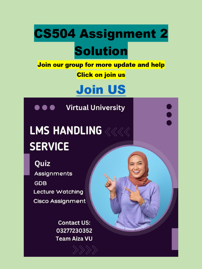 CS504 Assignment SolutionBY (TEAM AIZA VU) | PDF