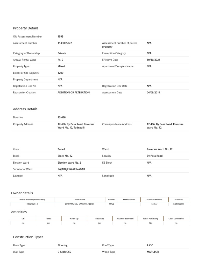 EGov - View Property Details | PDF