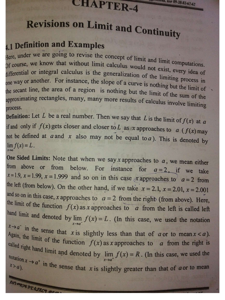 Revisions on Limit and Continuity | PDF
