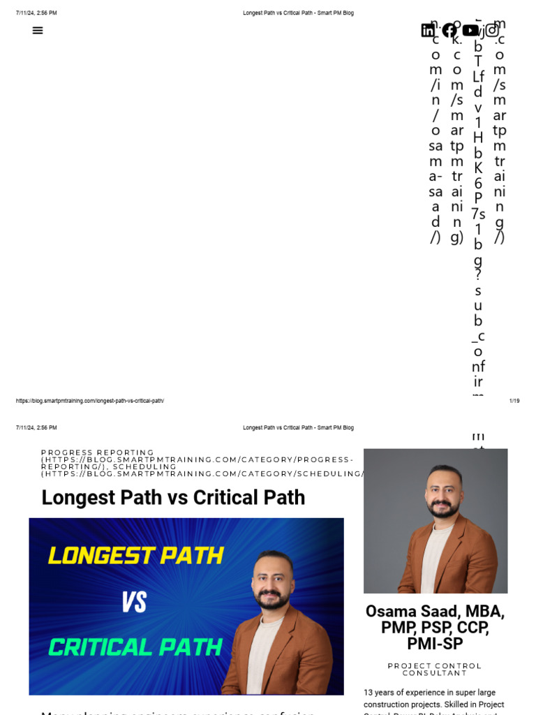 Longest Path Vs Critical Path - Smart PM Blog | PDF