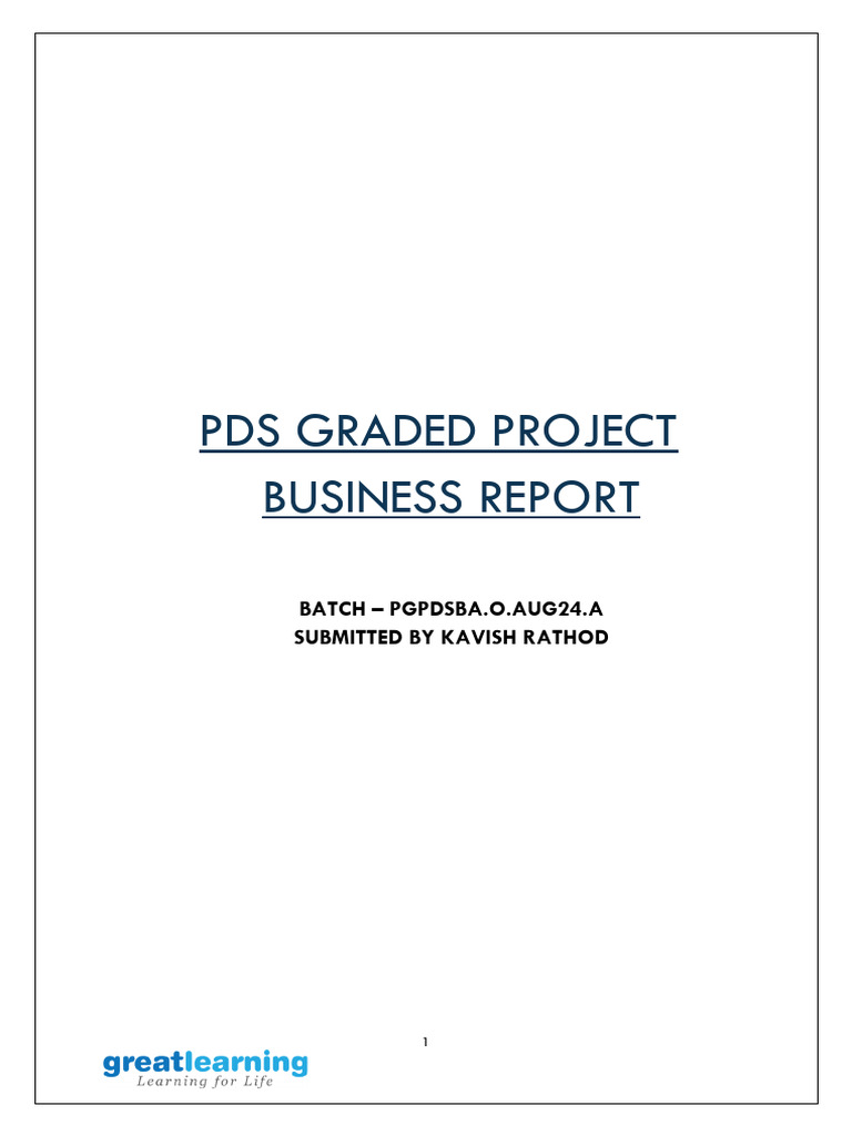Kavish Rathod PDS Guided Project Business Report | PDF