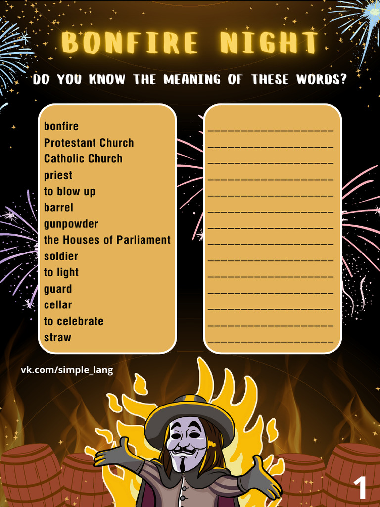 Bonfire_Night_by_simple_language holiday | PDF | Guy Fawkes | Traditions