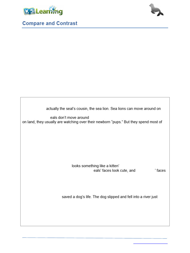 grade-5-compare-contrast-c | PDF | Pinniped | Marine Vertebrates