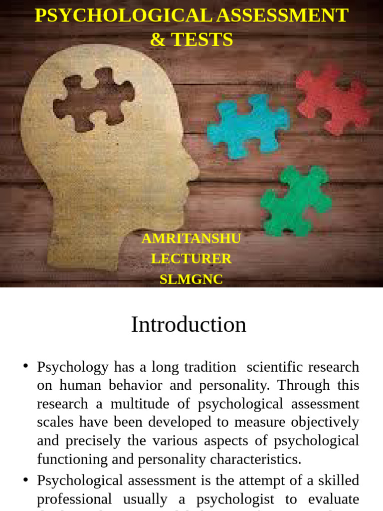 Psychological Assessment | PDF | Psychology | Psychological Evaluation