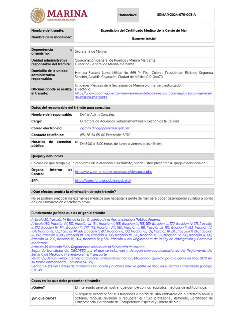 Certificado Médico para Gente de Mar | PDF | Documento de identidad ...